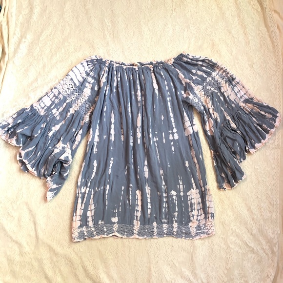 Surf Gypsy | Tops | Surf Gypsy Tie Dye Crochet Bell Sleeve Off Shoulder ...